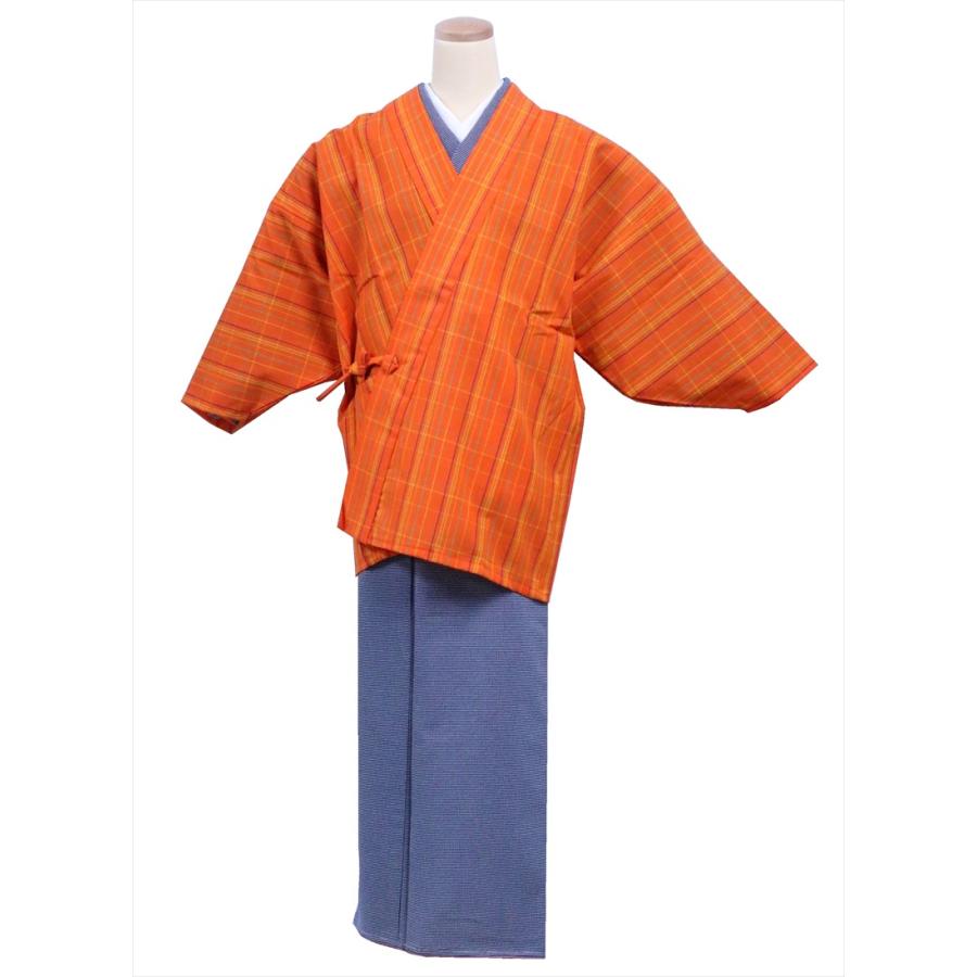 和装コート hc-16 オレンジ地・格子柄・ウール : ゆかた反物の堀田 - 通販 - Yahoo!ショッピング