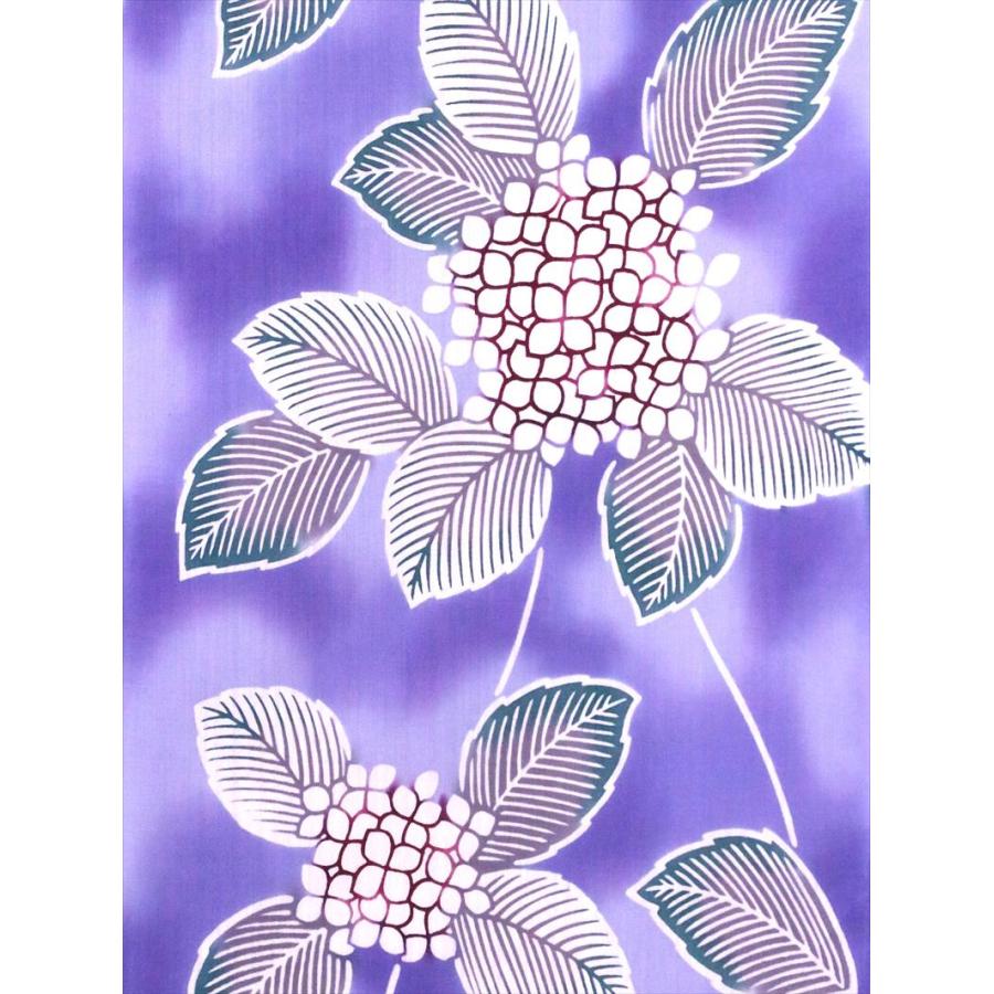 浴衣 反物 NO.181 藤紫地・アジサイ柄・注染染め/耳あり : ゆかた反物の堀田 - 通販 - Yahoo!ショッピング