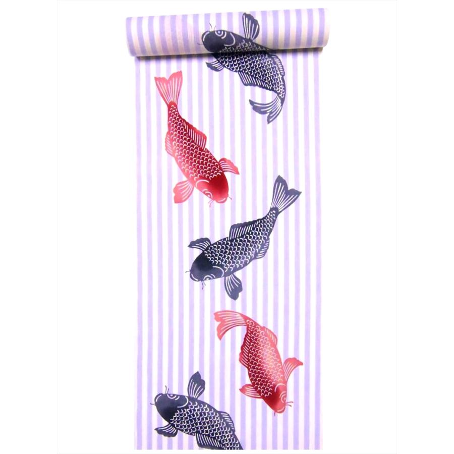 メンズ 浴衣 反物 No.545 うす紫地・コイ・シマ柄 : ゆかた反物の堀田 - 通販 - Yahoo!ショッピング