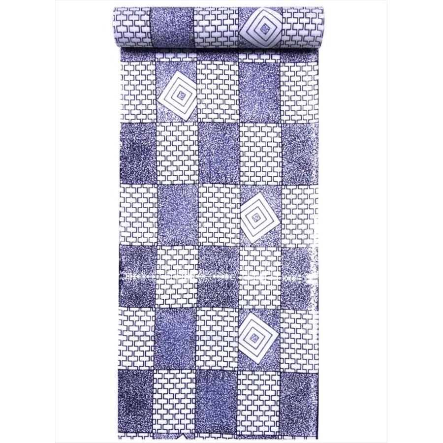 男物 浴衣 反物 No.628 白紺地・市松柄 : ゆかた反物の堀田 - 通販 - Yahoo!ショッピング