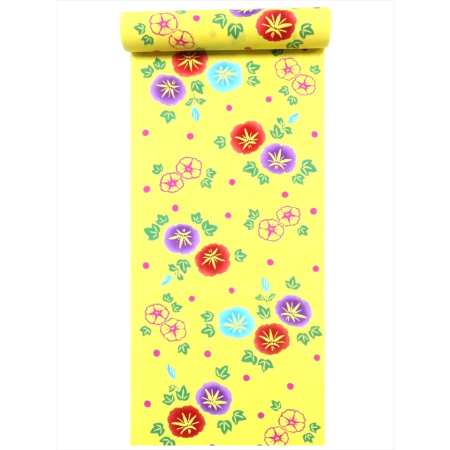 子供 浴衣 反物 (5.7m) No.789 黄色地・朝顔柄・注染染め : ゆかた反物の堀田 - 通販 - Yahoo!ショッピング