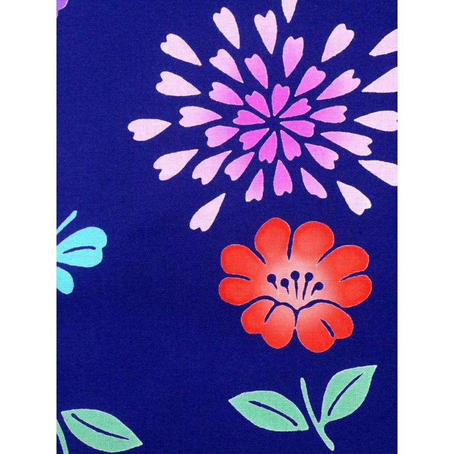 子供 浴衣 反物 (5.7m) No.803 紺地・フヨウ・花火柄・注染染め : ゆかた反物の堀田 - 通販 - Yahoo!ショッピング