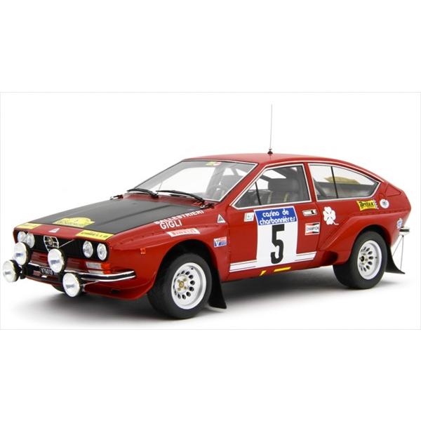 ミニカー 1/18 1975 アルファロメオ アルフェッタ GTV ＃5 赤色 Alfa Romeo Alfetta Gr.2 Autodelta Rally Lyon ...
