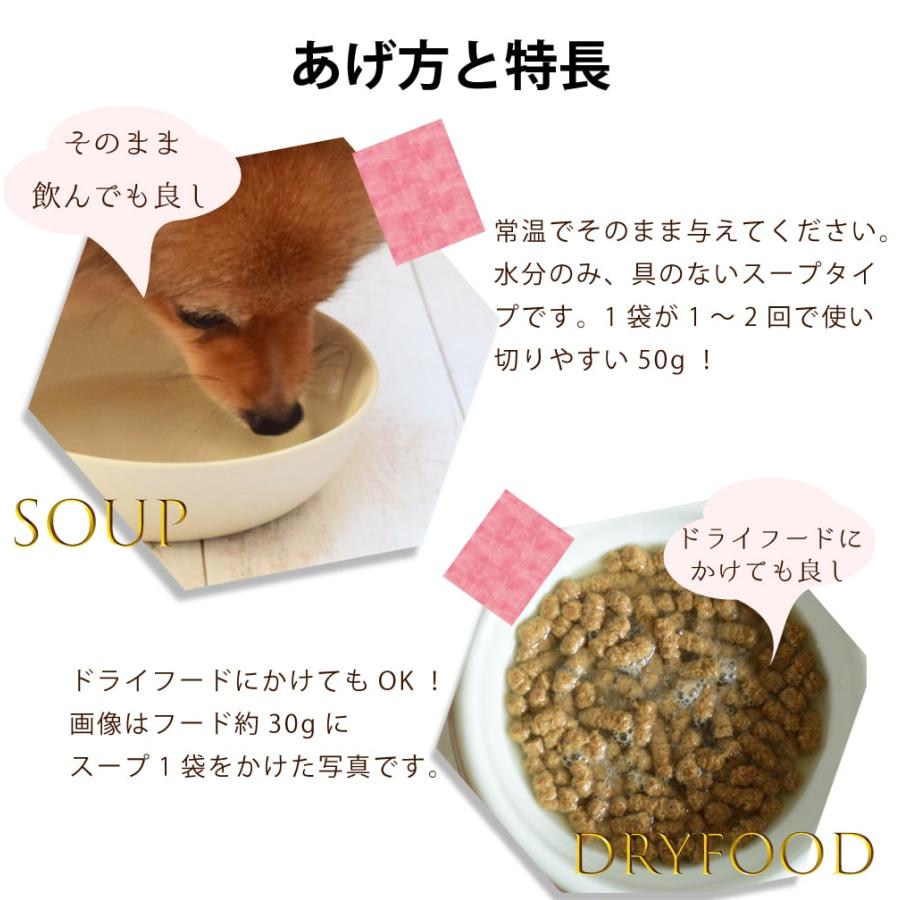 帝塚山ハウンドカム 犬 猫 ドッグフード スープ 国産 無添加 子犬 成犬 シニア犬 水分補給 トッピング 愛犬愛猫の鶏のうま味と6種の滋養たっぷりだしスープ 1袋（50g） : 安心おやつ ...