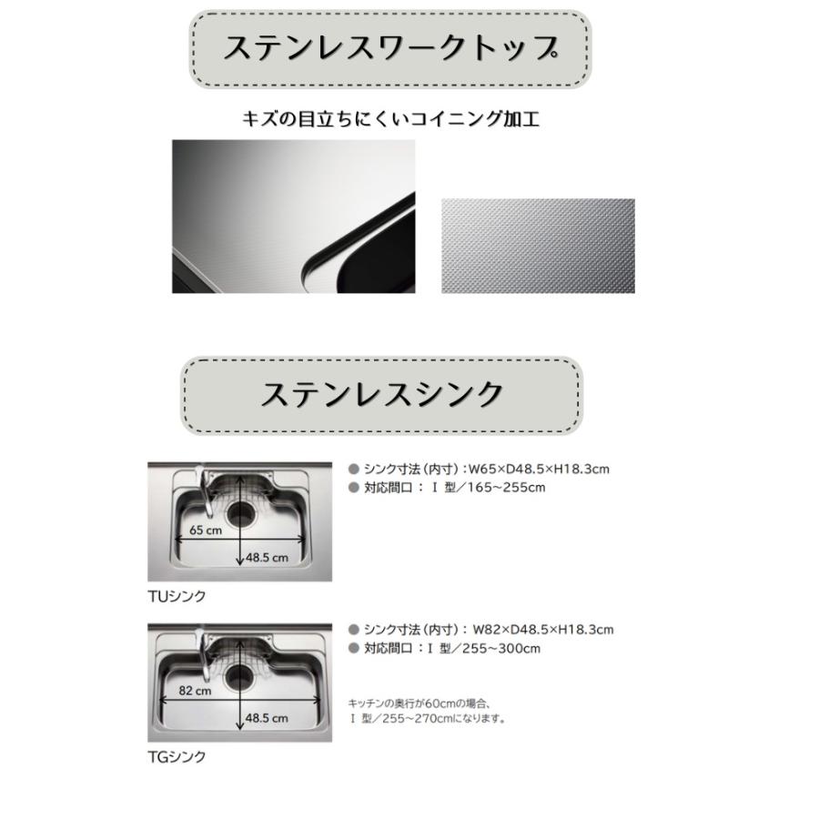 クリナップ システムキッチン ラクエラ I型 間口2100mm TUシンク 開き扉 3口ガスコンロ : PHショップYahoo!店 - 通販 - Yahoo!ショッピング