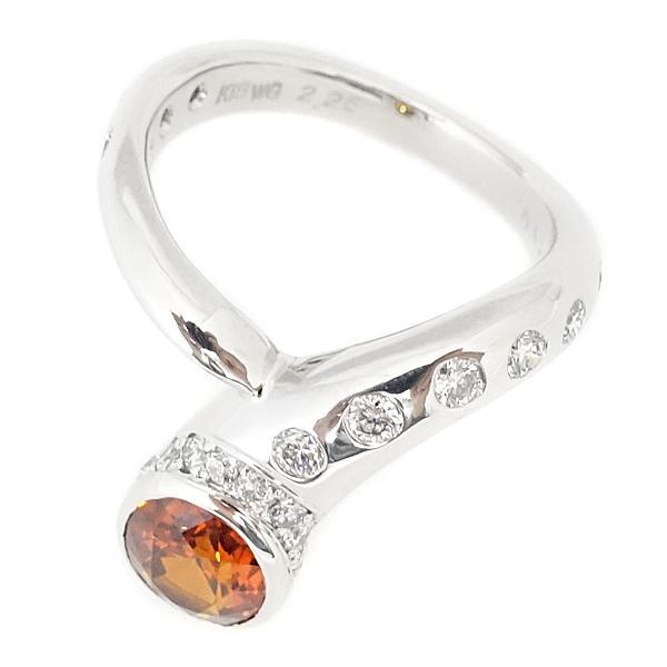 スペサルティンガーネット リング 2.26ct ダイヤモンド K18WG V字 送料無料 美品 中古 SH105600 : 宝正 ヤフー店 - 通販 - Yahoo!ショッピング