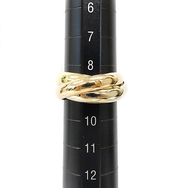 特大サマーセール【最大36%OFF】カルティエ トリニティ リング #49 K18YG WG PG 3連 地金のみ 石なし ブランド ...