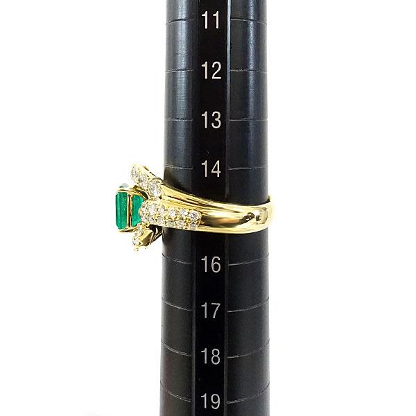 7/31夏セール中】三越 銀座ミワ エメラルド リング ダイヤモンド K18イエローゴールド MITSUKOSHI 送料無料 中古 宝正 ...