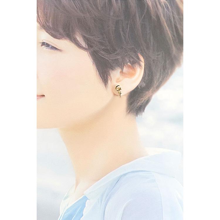 ミキモト ダイヤモンド イヤリング K18イエローゴールド MIKIMOTO 月 ムーン 星 スター 一粒石 送料無料 中古 宝正 ...