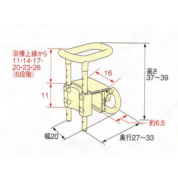 アロン 高さ調節付手すり UST-130 レッド :ust-130:ハウジングサポートプラザ - 通販 - Yahoo!ショッピング