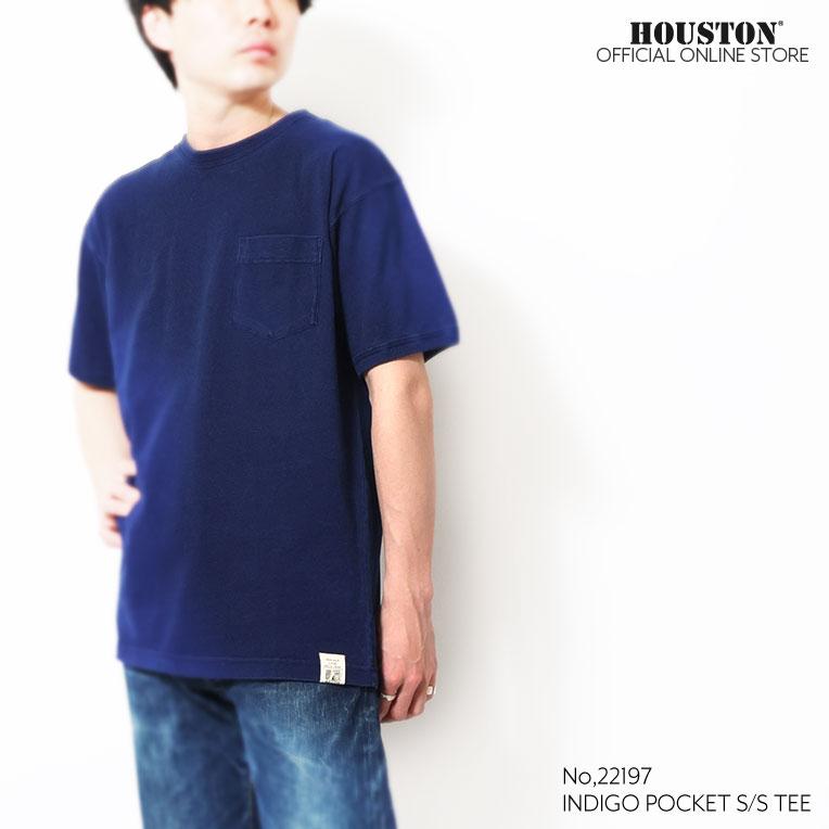 HOUSTON / ヒューストン 22197 INDIGO POCKET S/S TEE インディゴ染めポケット半袖Tシャツ -全2色 ...