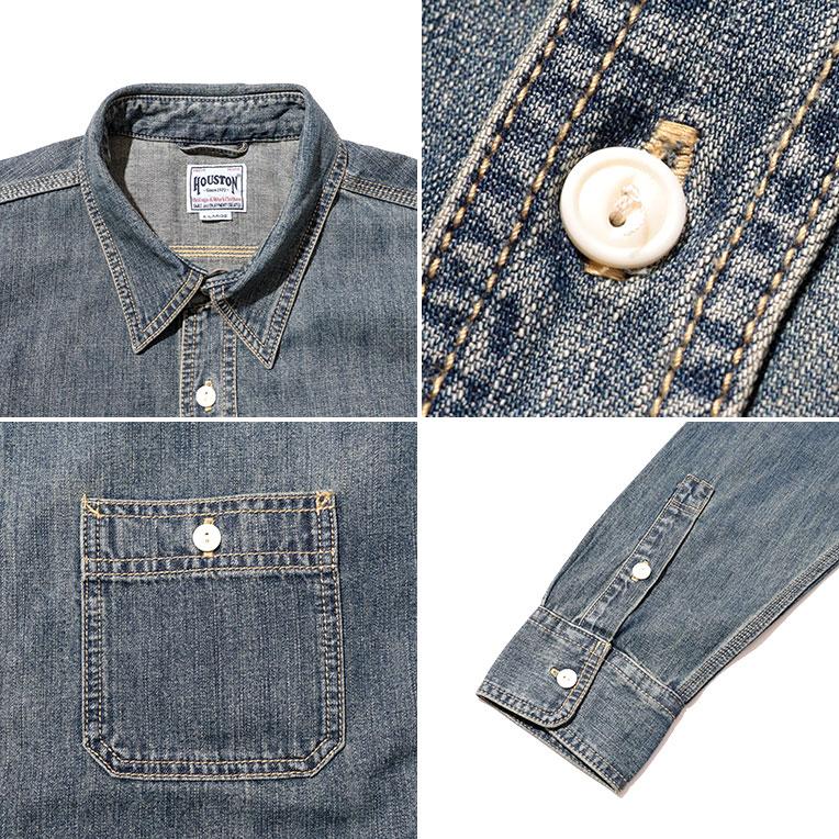 HOUSTON / ヒューストン 40511 USA COTTON DENIM WORK SHIRT / USAコットンデニムワークシャツ ...