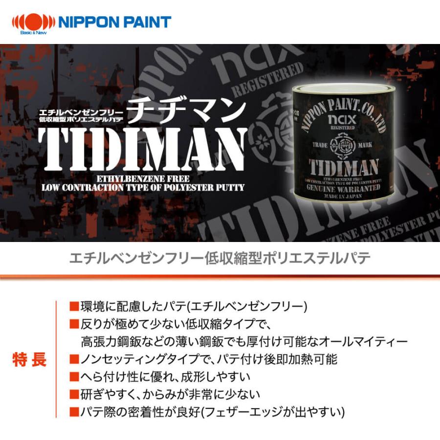 naxパテ チヂマン ♯80 1kg硬化剤付セット/日本ペイント パテ 塗料 : PROST株式会社 - 通販 - Yahoo!ショッピング