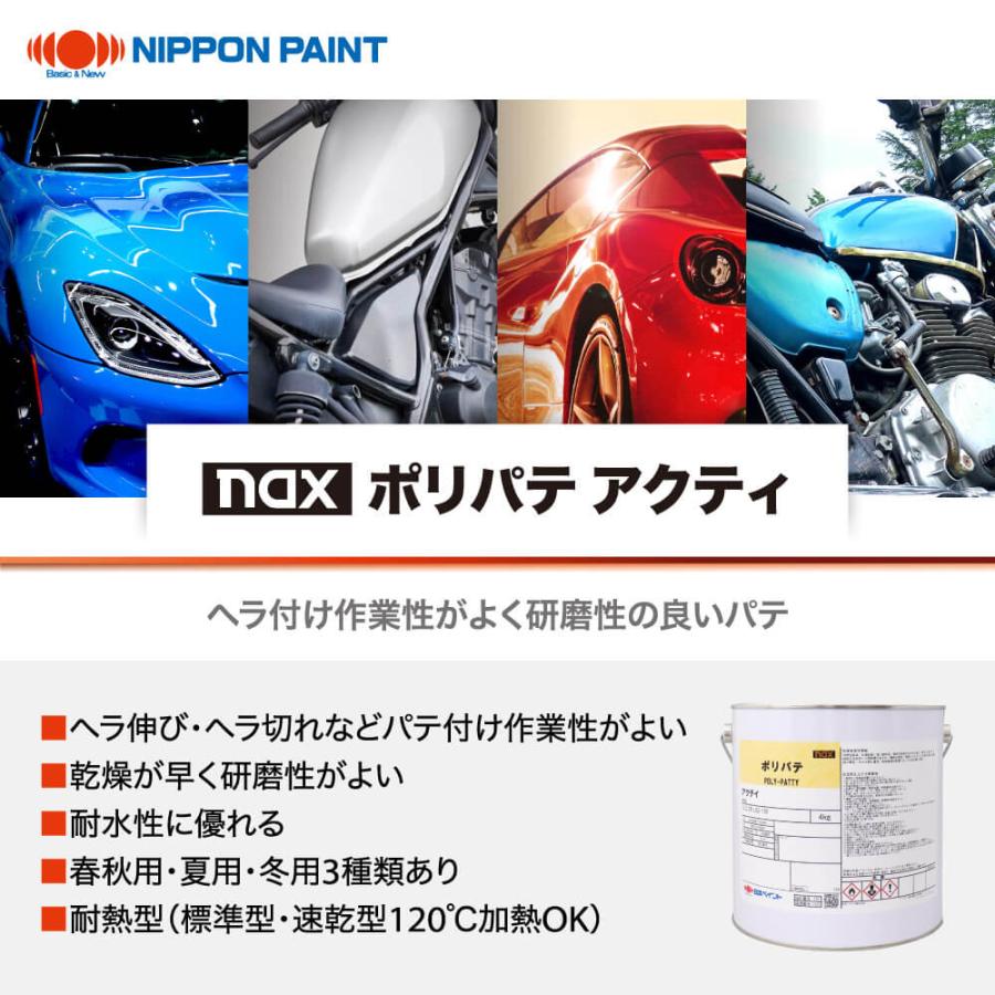 naxポリパテ アクティ 耐熱型 4kg硬化剤付セット/日本ペイント パテ 塗料 : PROST株式会社 - 通販 - Yahoo!ショッピング