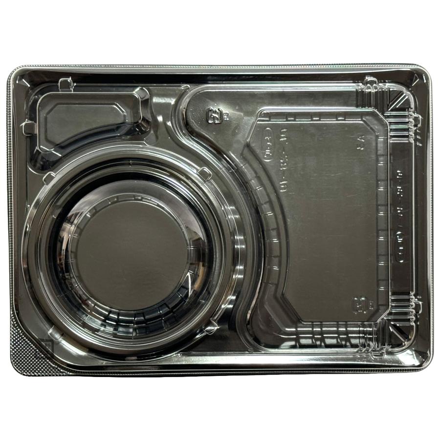 エフピコチューパ デリカランチ DL-26-19 黒 透明蓋セット 259×189×40mm 1セット各400枚入 CP580251 ...