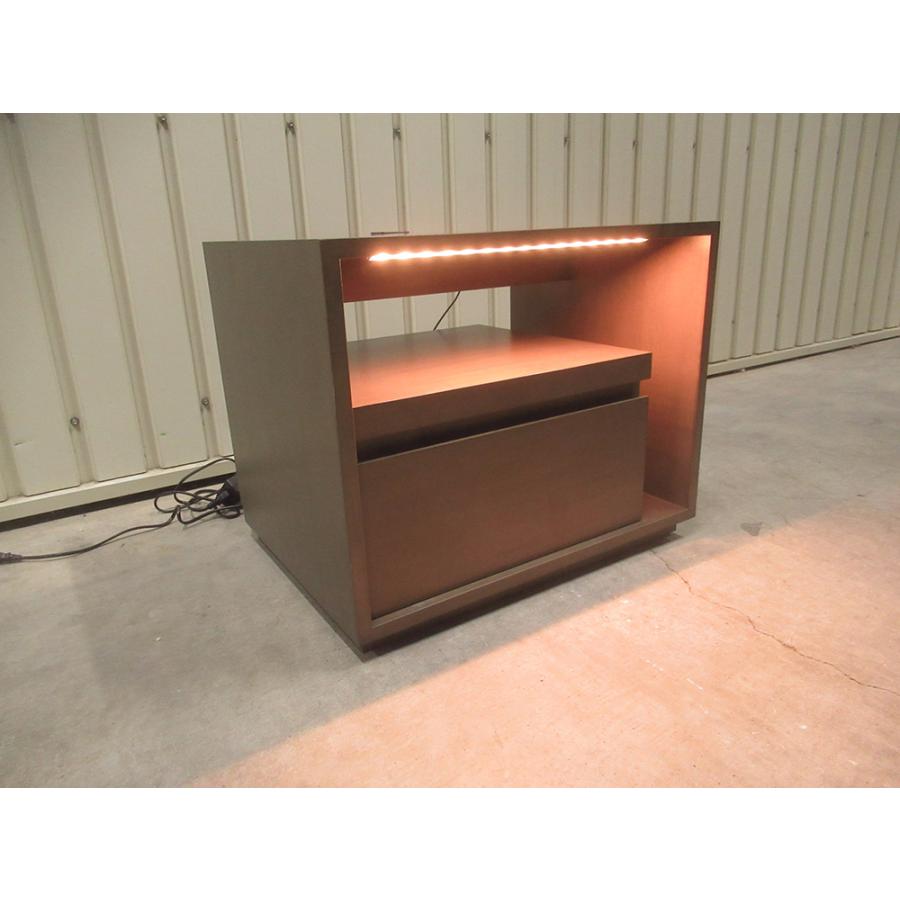 展示品 PLUS 高級 アニグレ材 LED/照明付き ASSA ABLOY 金庫収納 モダン NIGHT TABLE/ナイトテーブル ...