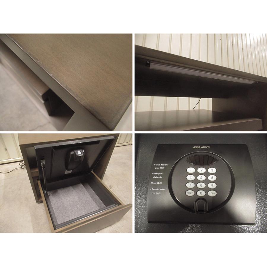 展示品 PLUS 高級 アニグレ材 LED/照明付き ASSA ABLOY 金庫収納 モダン NIGHT TABLE/ナイトテーブル ...