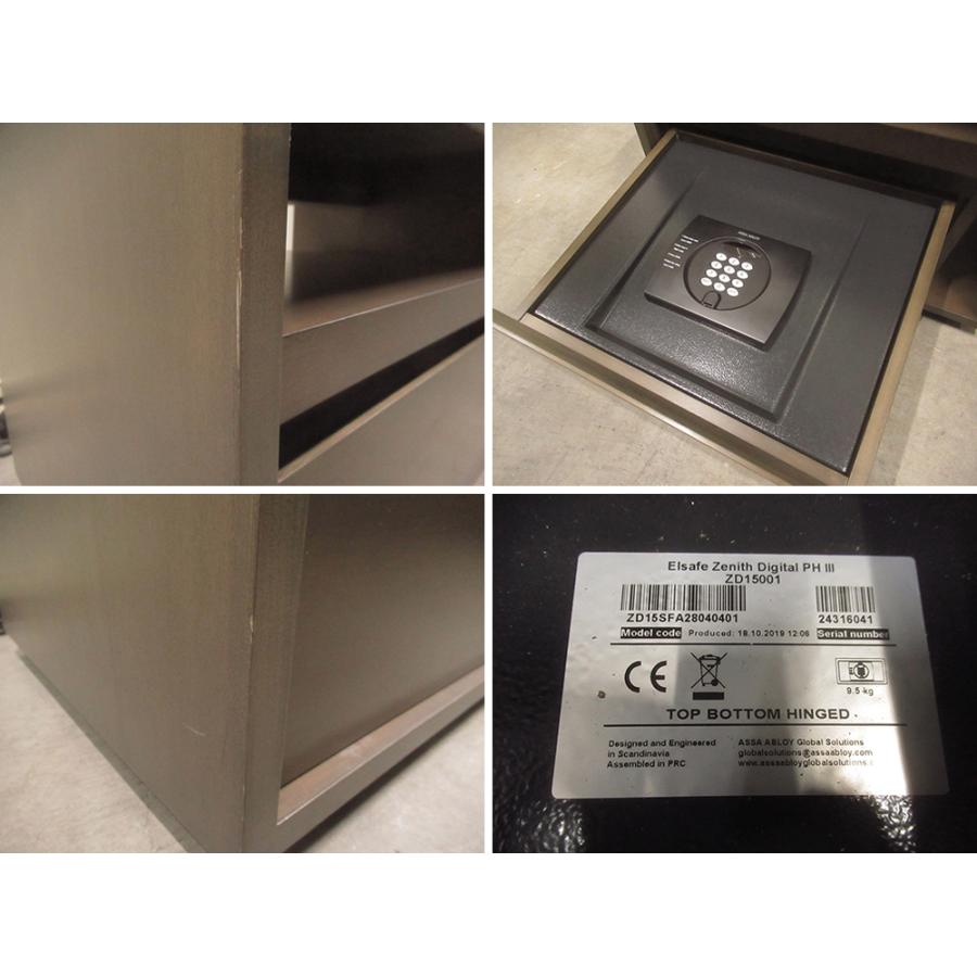 展示品 PLUS 高級 アニグレ材 LED/照明付き ASSA ABLOY 金庫収納 モダン NIGHT TABLE/ナイトテーブル ...