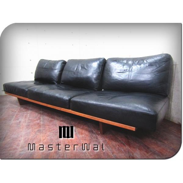 MASTERWAL MASTERWAL/マスターウォール 最高級 MORELESS/モアレス ウールナット 黒総革張り モダン 3人掛けソファ 59万 smm4966m : HOWLING ...