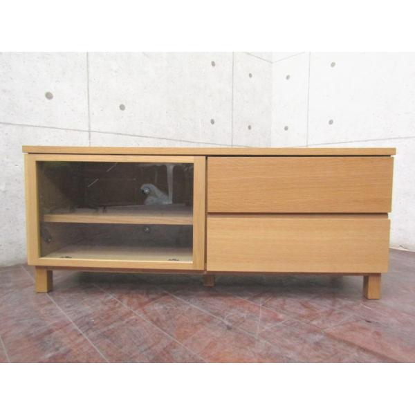 無印良品 美品 無印良品/MUJI 高級 OAK AV RACK・W110cm/オークAVラック オーク材 北欧モダン TVボード/テレビ ...