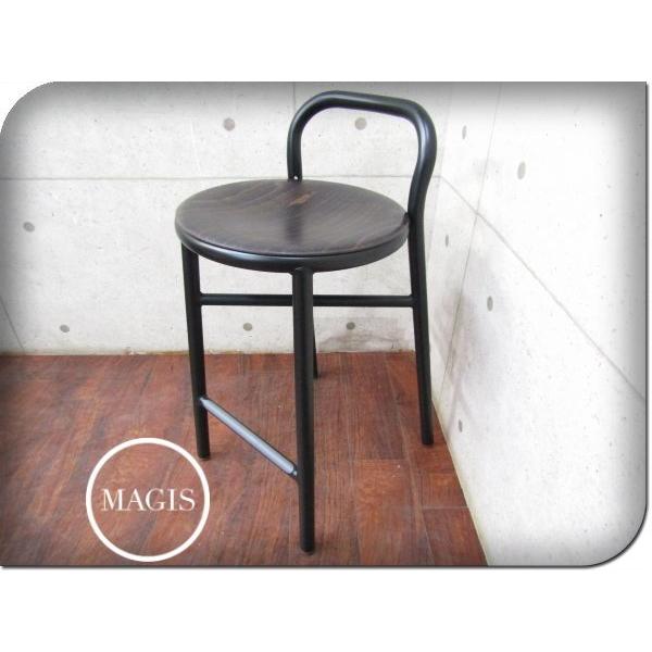 展示品/未使用品/MAGIS/PIPE STOOL H67/Jasper Morrison/SD1320/black5130/dark-coloured beech7055/カウンターチェア ...
