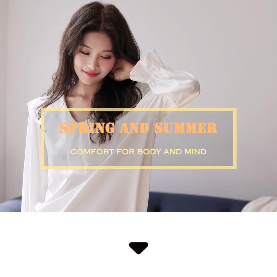 【ルームウェア限定!半額50％OFF】ルームウェア レディース 長袖 ロングパンツ 上下セット パジャマ 部屋着 セットアップ 春 夏 プレゼント ホワイト : HOYUKI - 通販 ...