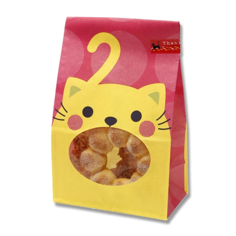 窓付紙袋（内側全面ラミネート加工）【HEIKO】パックンバッグ No.4 ネコ 幅130xマチ80x高235mm 【2000枚】メーカー直送 : 包材屋ヤフー店 - 通販 - Yahoo!ショッピング