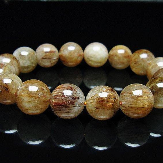 パワーストーン 天然石 ファイナルグレードルチルクォーツ（金針ルチル水晶）ブレスレット 13mm t15-10968 : H.S.K ...