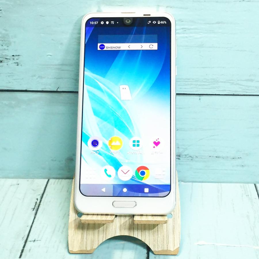 docomo AQUOS R2 SH-03K Platinum White 本体 白ロム SIMロック解除済み SIMフリー 417630 ...