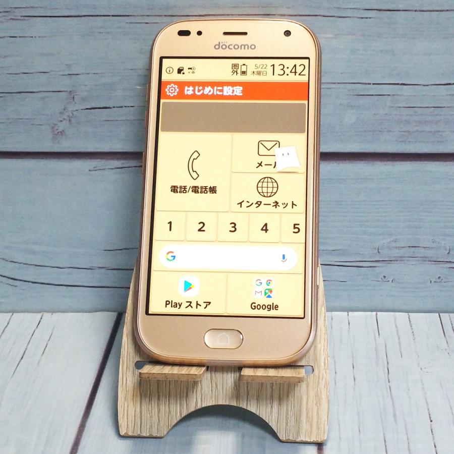 docomo F-01L 富士通 ゴールド らくらくスマートフォン me 本体 白ロム SIMロック解除済み SIMフリー B907819 ...