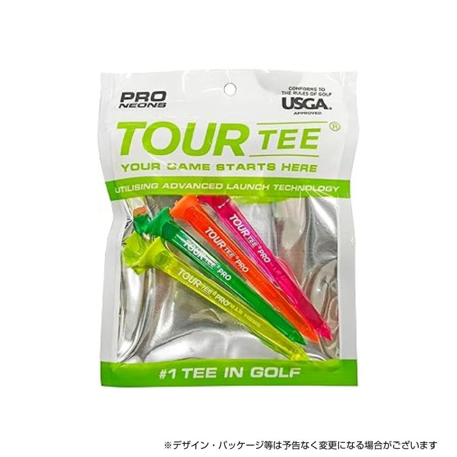 TOUR TEE PRO NEONS 80mm 4本入 (ネオン グリーン) ツアーティー プロ ネオン USGA グリーン イエロー ピンク ...