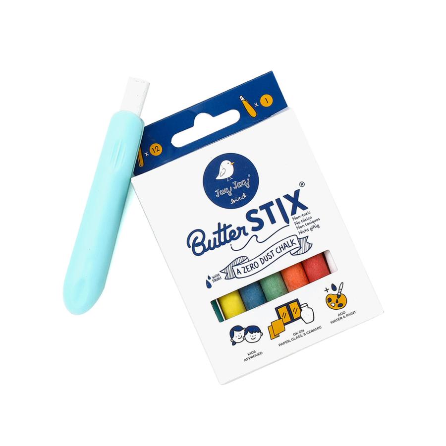 HIGHTIDE（ハイタイド） Jaq Jaq Bird ButterStix(R) バタースティック12色セット（Multi-Colors） ジャクジャクバード 粉が散らからないチョーク ...