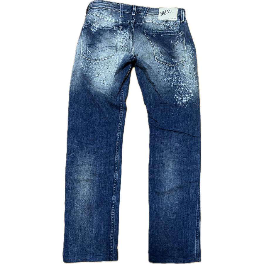 リプレイ REPLAY MAESTRO DENIM SELECTION アンバス ANBASS 30 デニムパンツ クラッシュデニム ...