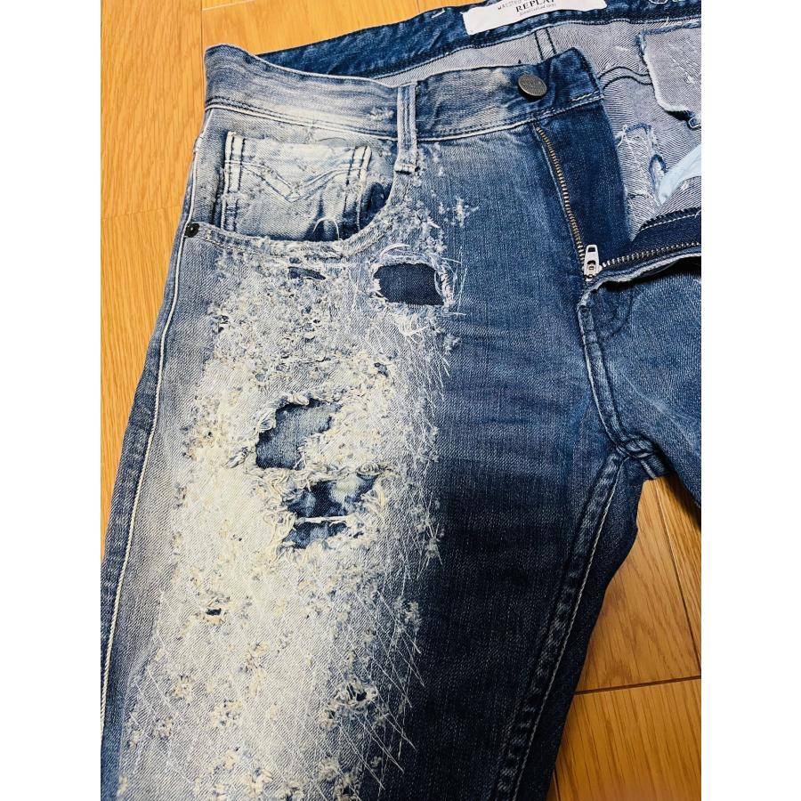 REPLAY リプレイ MAESTRO DENIM SELECTION アンバス ANBASS 30 デニムパンツ クラッシュデニム ...