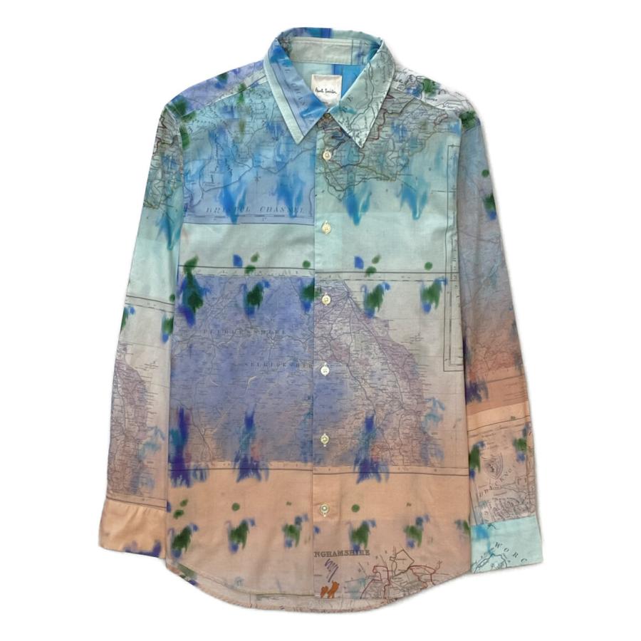 美品 ポールスミス 長袖シャツ 地図プリント 22AW PFCR78624 美品 ポールスミス 長袖シャツ 地図プリント 22AW PFCR78624