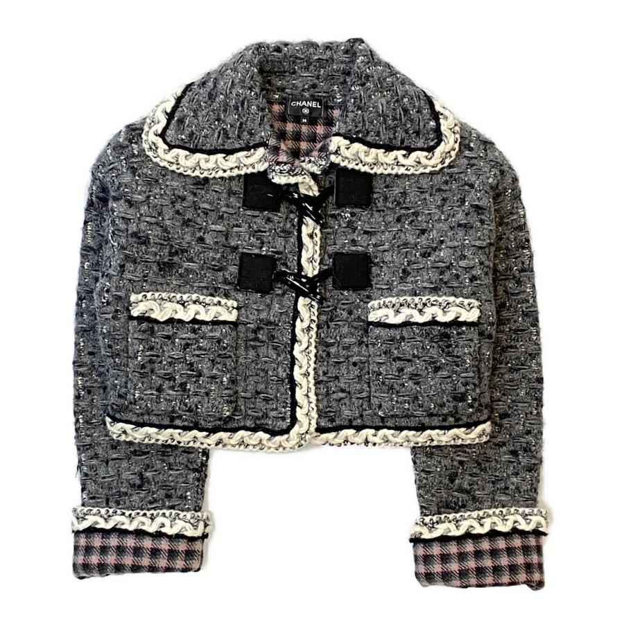 美品 シャネル ショートコート カシミヤ アルパカ シルク混 美品 シャネル ショートコート カシミヤ アルパカ シルク混