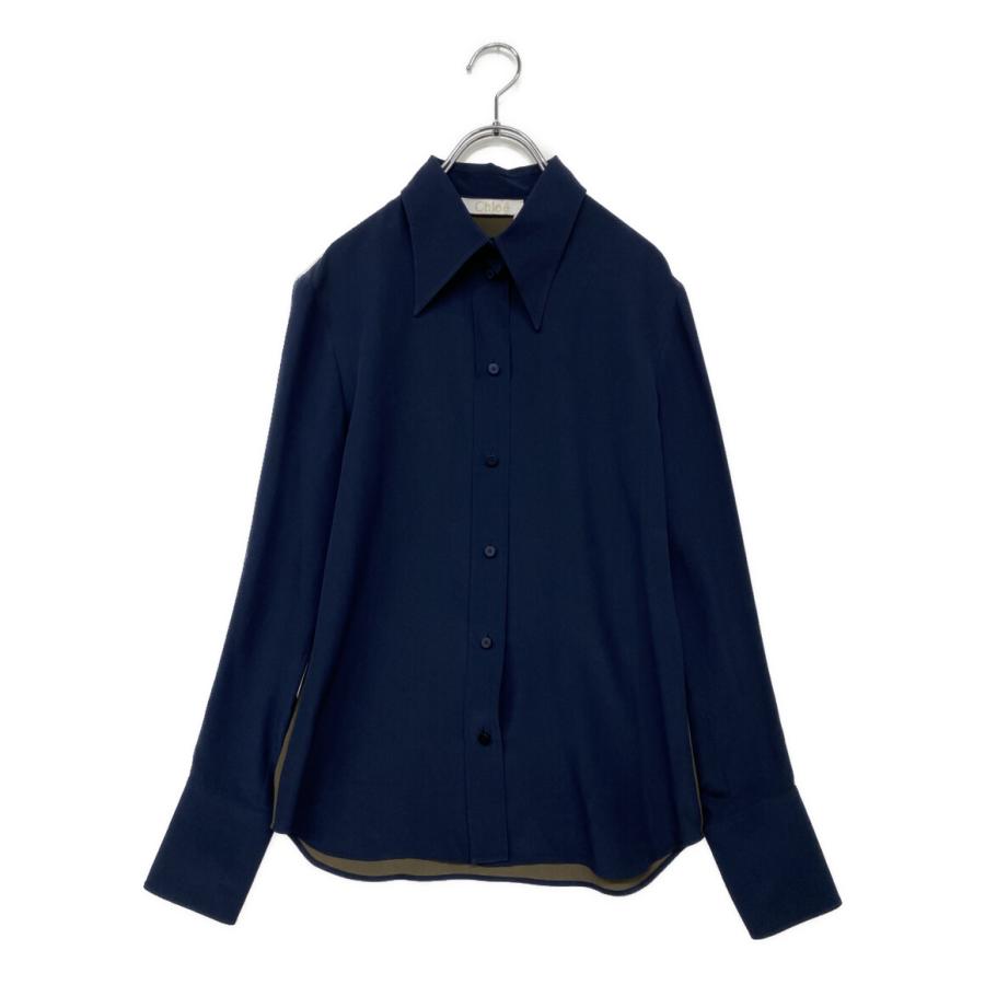 クロエ 長袖シャツ シルククレープシャツ ネイビー レディース SIZE 34 Chloe 中古 : Rehello by BOOKOFF - 通販 - Yahoo!ショッピング
