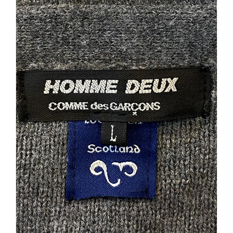 コムデギャルソンオムドゥ Vネックカーディガン グレー Lochaven of Scotland 21ss DG-N501 メンズ SIZE L COMME des GARCONS HOMME ...