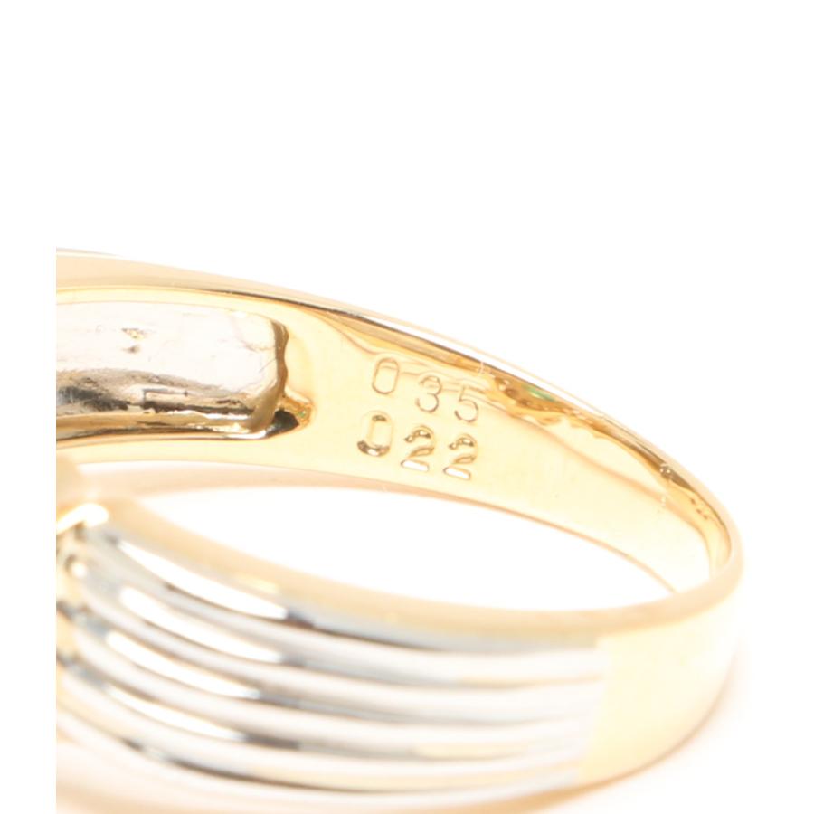美品 リング 指輪 Pt900 K18 エメラルド0.35ct ダイヤ0.22ct 5.2g レディース SIZE 13号 (リング) 中古 :abc0000027:rehello by ...
