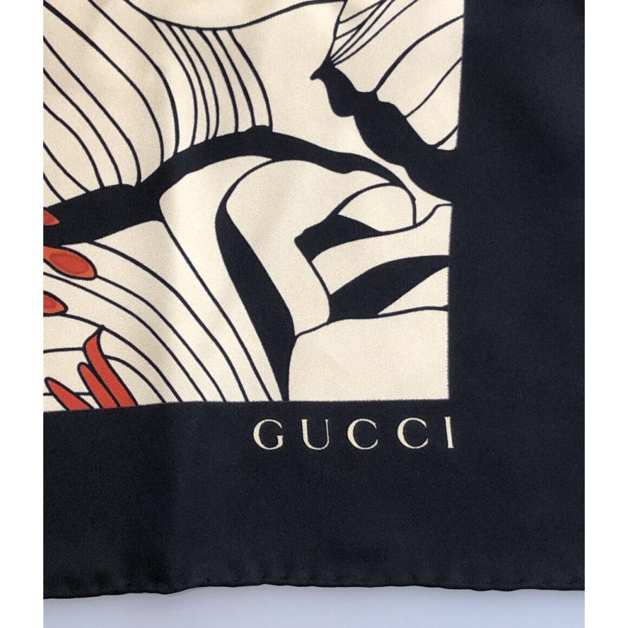 グッチ スカーフ シルク100% 花柄 百合 レディース GUCCI 中古 グッチ スカーフ シルク100% 花柄 百合 レディース GUCCI 中古
