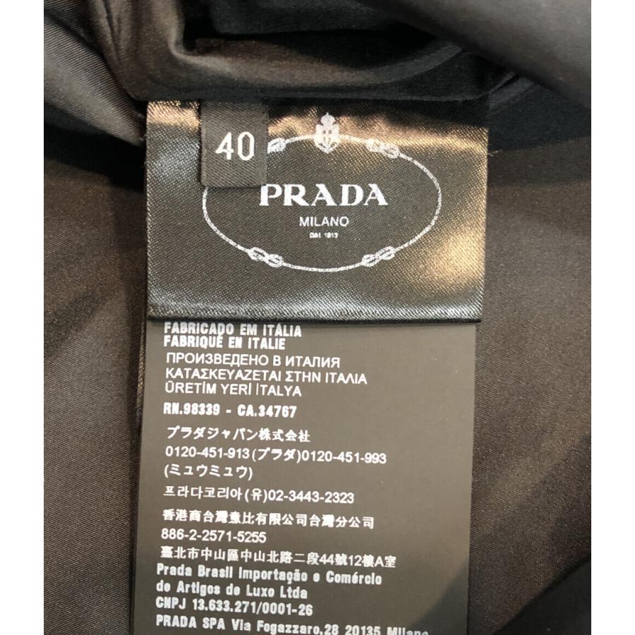 美品 プラダ ロゴプレート付き ノースリーブワンピース P3B74 美品 プラダ ロゴプレート付き ノースリーブワンピース P3B74