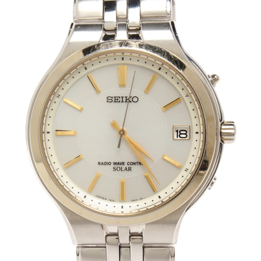 SEIKO セイコー 腕時計 ソーラー ホワイト 7B22-0AS0 メンズ SEIKO セイコー 腕時計 ソーラー ホワイト 7B22-0AS0 メンズ