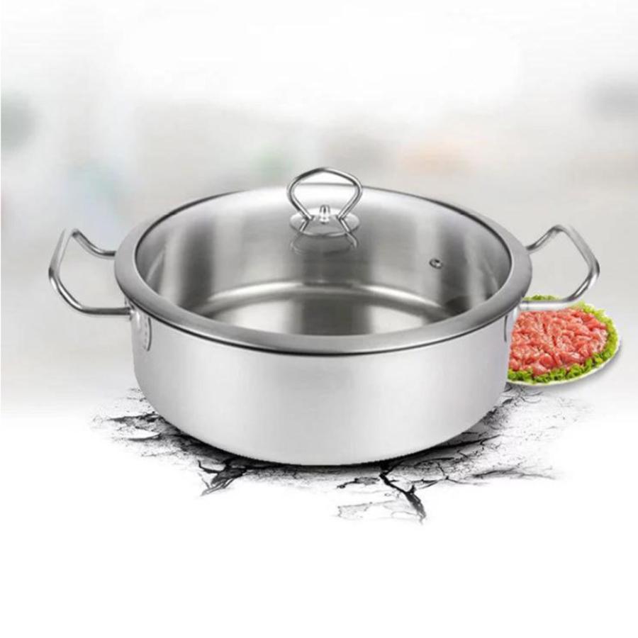 両手鍋28cm 30cm 32cm ガス火/IH対応 ガラス鍋蓋付 お手入れ簡単 丈夫 : 1storehome - 通販 - Yahoo!ショッピング