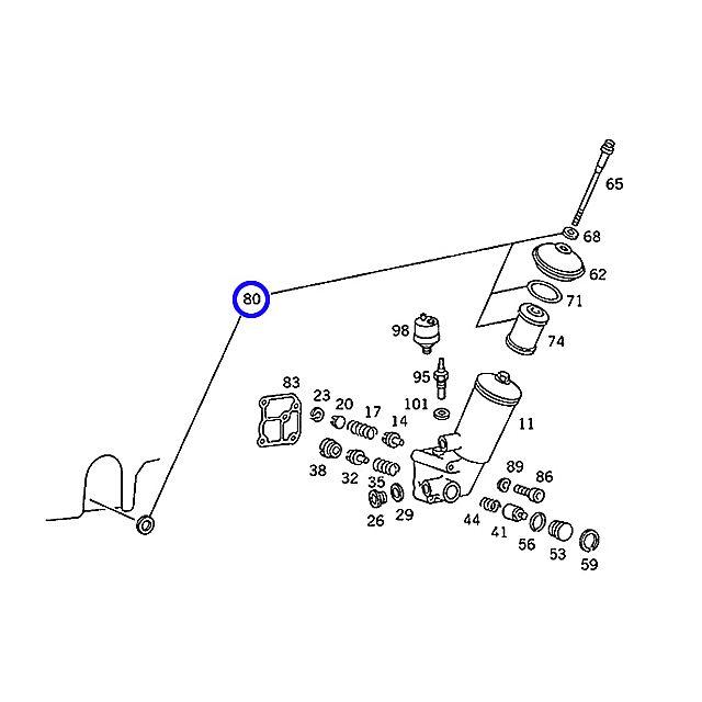 Mercedes-Benz エンジン オイルエレメント メルセデスベンツ W201 W460 M102 直4エンジン オイルフィルター ...