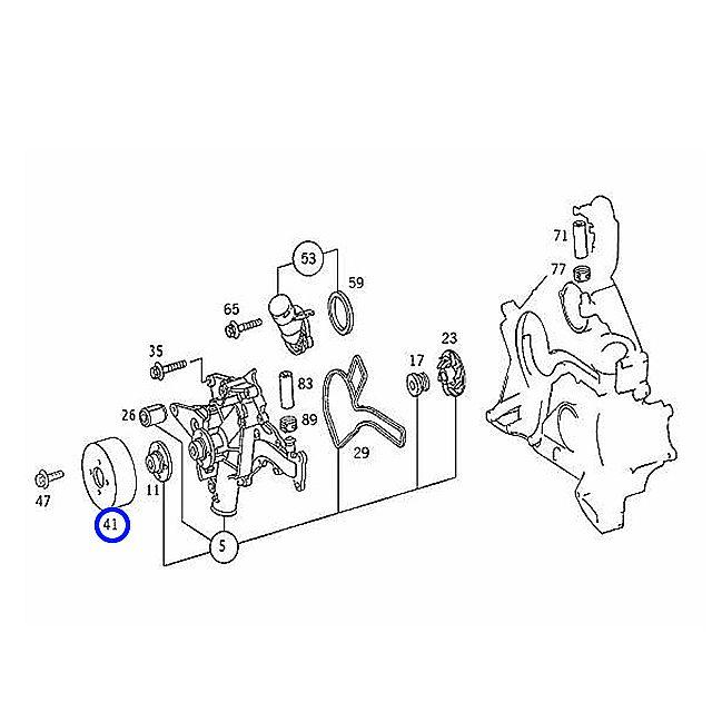 Mercedes-Benz ウォーターポンプ プーリー メルセデスベンツ Eクラス W211 E240 E320 E500 E55AMGコンプレッサー M112 V6 M113 V8エンジン ...