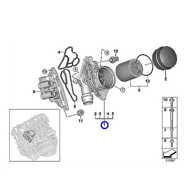 BMW 純正 オイルフィルターケース ASSY 1シリーズ F20 M135i 1B30 N55 直6エンジン : 藤田商会 - 通販 - Yahoo!ショッピング