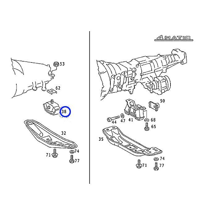 Mercedes-Benz ミッションマウント メルセデスベンツ Eクラス W124 220E 230E 260E 280E 300E 320E E220 E280 E300 E300TD ...