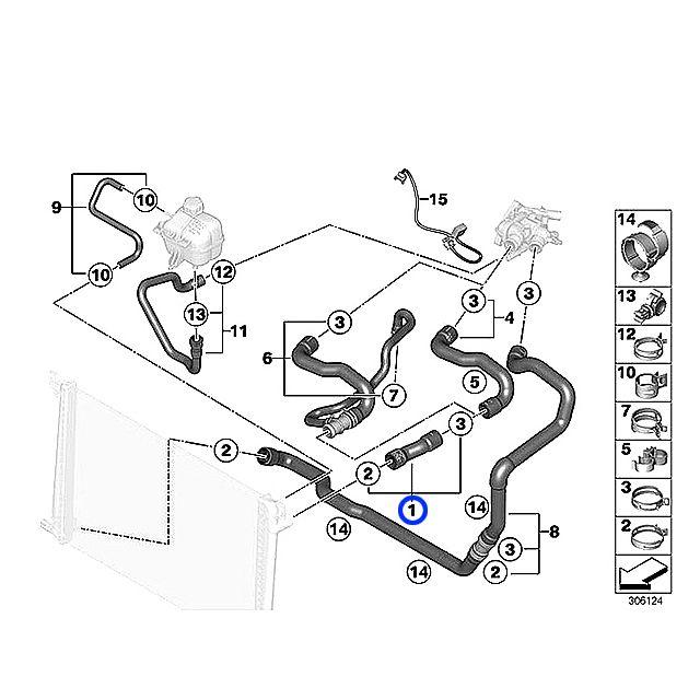 MINI ウォーターホース MINI(ミニ) R55 R56 R57 R58 R59 クーパー ワン ML16 ZF16 ME14 MF16 SR16 SU16 MR16 ZN16 SX16 ...
