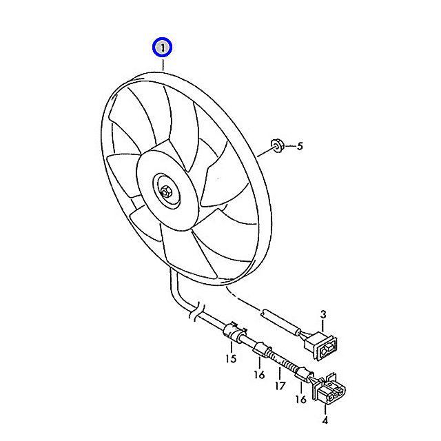 フォルクスワーゲン（Volkswagen） ラジエター 電動ファンモーター 約290mm アウディ 1C0959455C 6Q0959455L ...