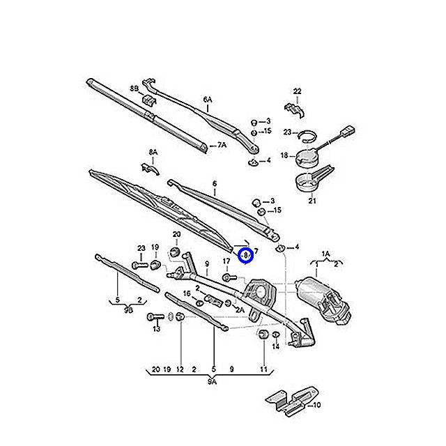 Audi ワイパーゴム フロント(1本) アウディ A4/S4/RS4 8DAAHF 8DABC 8DACKF 8DADR 8DAEBF 8DAGA 8DAGAF 8DAGBF 8DAPS ...